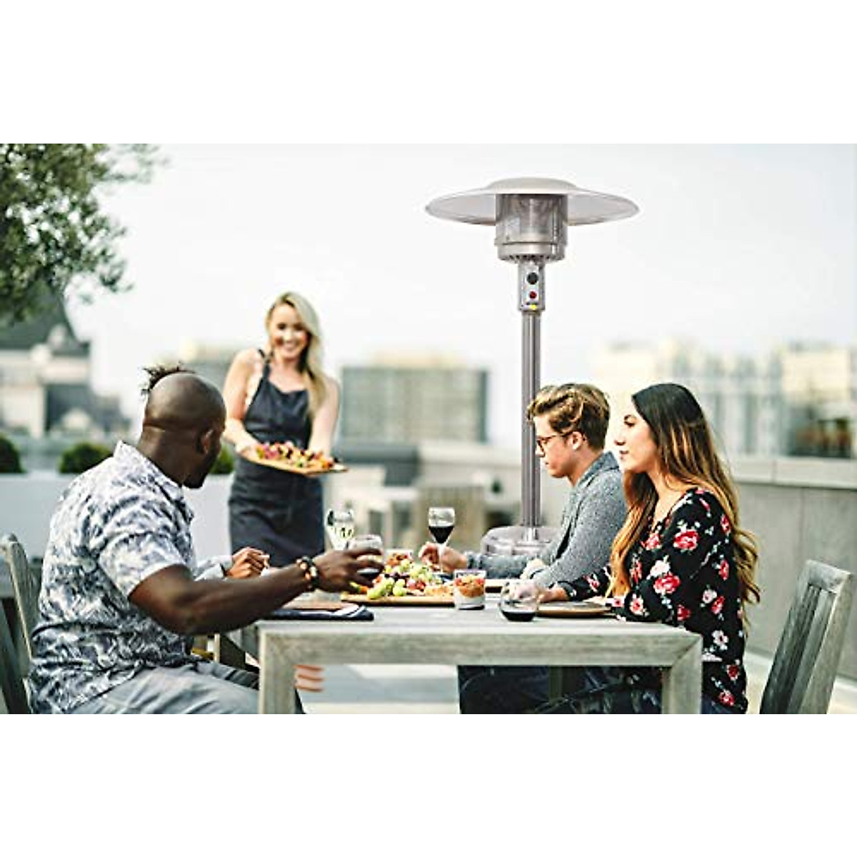Lab Nomad Propane Patio Heaters for Outdoor Use - 46000 BTU Patio Heater - Outdoor Heat Lamps for Patio, Restaurants, & Weddings - Portable Rust-Proof Stainless Steel Patio Heater - Gas Deck