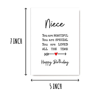 Niece Birthday Card Poem Card For Niece - You Are Loved All The Time - Birthday Card For Niece - Card For Niece - Birthday Card Niece