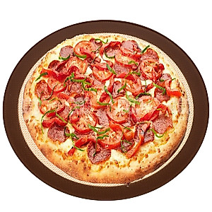 Bluedrop Round Silicone Baking Mats and Perforated Baking Sheet Sets For Toaster Oven Liners Pizza Tarlets Bread Cooking Sheets Air Fryer Non Stick Baking Mats Pack of 2