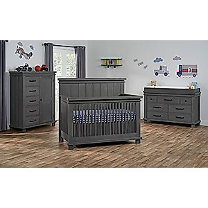 Soho Baby 43065210 Hampton Premium Changing Topper for 7-Drawer Dresser, Wire Brush Canyon Gray Finish