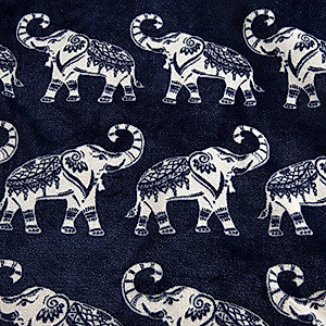 AVAFORT Velvet Plush Home Fleece Throw Blanket for Couch Sofa Bed, Warm Elegant Fuzzy Flannel Blanket for Kid Baby Adults or Pet, Lightweight Soft Cozy Warm Luxury Microfiber Blankets (Elephant Blue)
