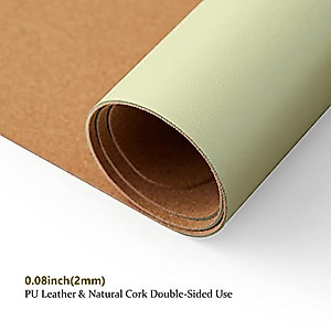 Compact Cork Desk Mat - Small Dual-Sided Desk Pad for Office and Home - Desk Organization and Accessories - Ideal for Large Mouse Pad and Small Desk Mats on Top of Desks(Light Green,23.6"x 11.8")