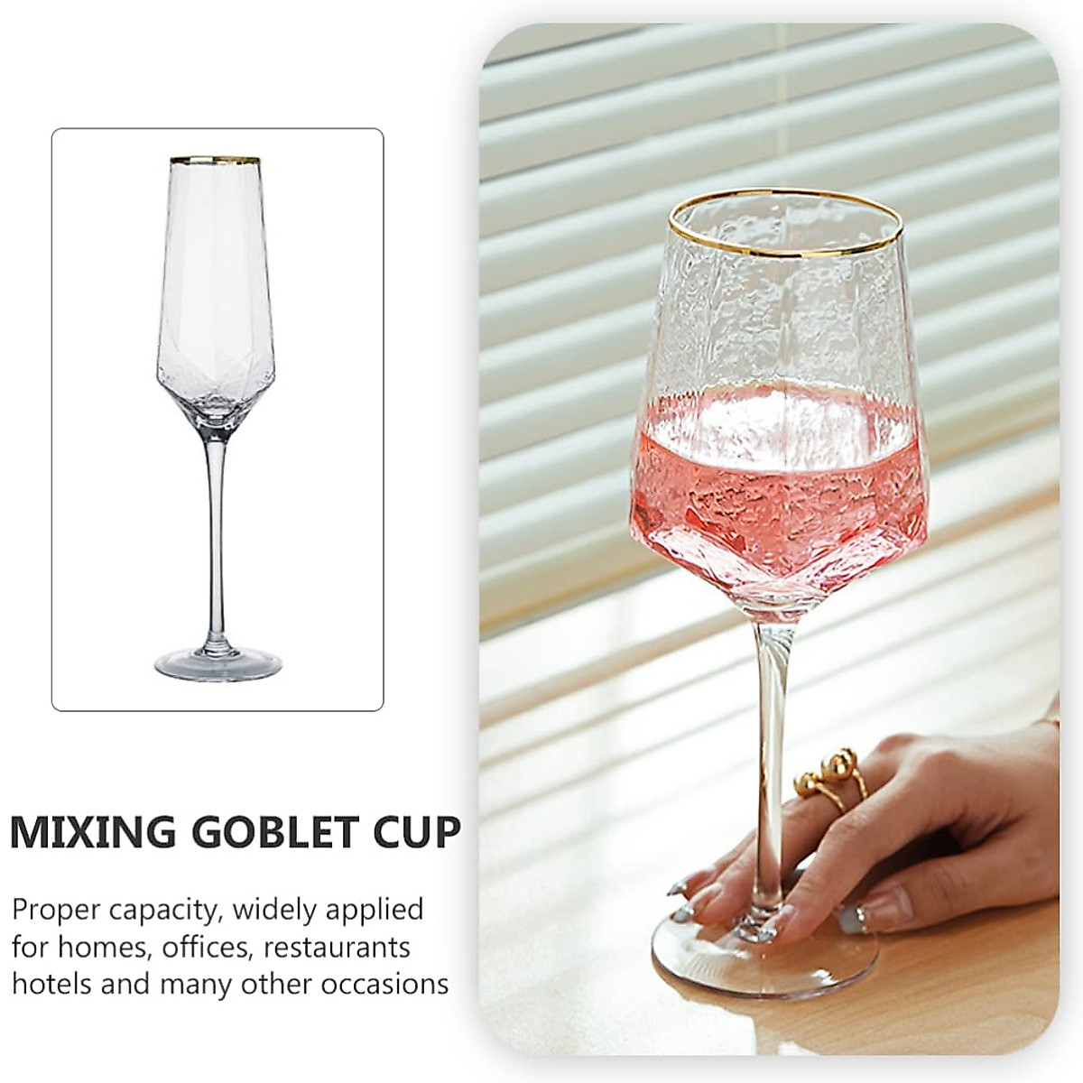 BESTOYARD Glassware Champagne Goblets Martini Wine Glass Cups Elegant Flutes Cocktail Flute Mixing Goblet Cups Cocktail Highball Glasses for Wedding Anniversary 300ml Martini Tumbler