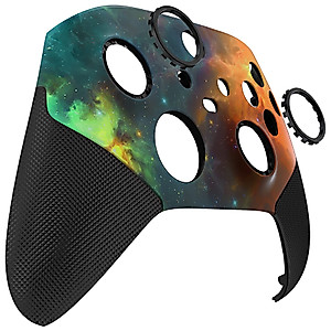 eXtremeRate ASR Version Redesigned Shell for Xbox Core Wireless Controller - Performance Rubberized Grip, Anti Sticks Rubbing Ring - Custom Faceplate for Xbox Series X & S - Orange Star Universe