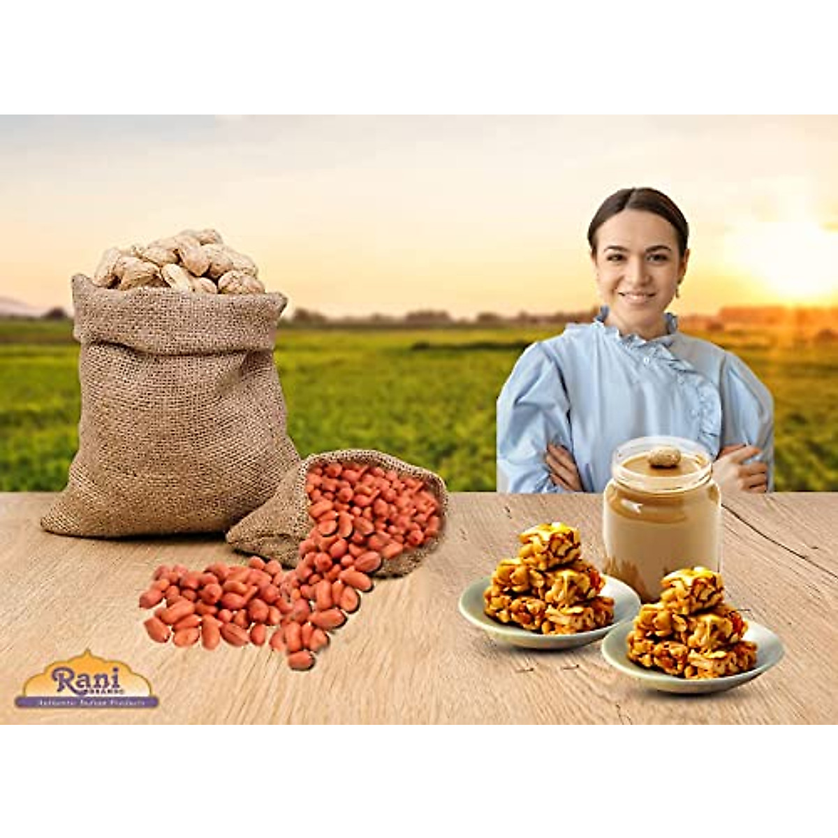 Rani Peanuts, Raw Whole With Skin (uncooked, unsalted) 80oz (5lbs) 2.27kg Bulk ~ All Natural | Vegan | Kosher | Gluten Friendly | Fresh Product of USA ~ Spanish Grade Groundnut/Red-skin