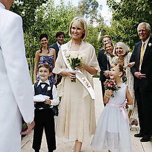 Generic Mother of The Groom Sash with Rose Gold Foil, White Bachelorette Party Sash for Bridal Shower Engagement Supplies Gifts Wedding Accessories for Groom to Be's Mother