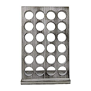 Gianna's Home Rustic Farmhouse Country Distressed Wood Coffee Pod Holder For K-Cups, 24 Capacity (Rustic White)