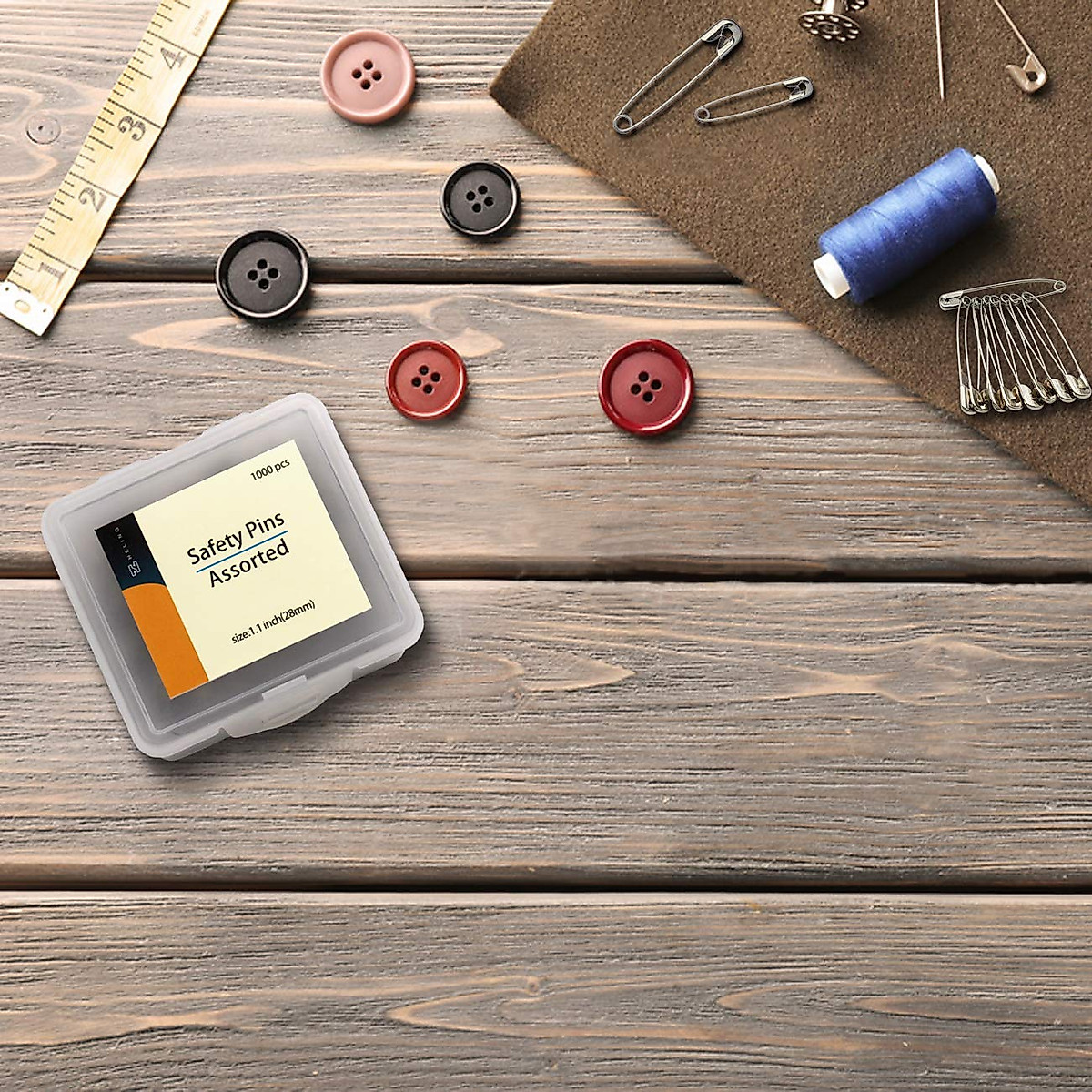 1000Pieces -Safety Pins, 1.1 inch Safety Pins Bulk Metal Silver Sewing Pins Clothing Clips Tool 28mm/ 1.1 inch Decorative Safety pins, Sewing Accessories Kit for Baby Clothing Jewelry Makin (1.1 inch)