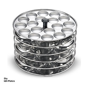 TTK Prestige PRID6 Cooker, 5Plates + 1 Mini Idli Plate, SILVER