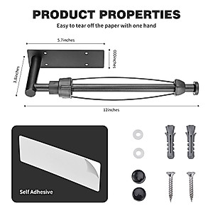 DEKAVA Paper Towel Holder Under Cabinet, Adhesive Paper Towel Holder Wall Mount with Damping Effect for Kitchen