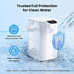 Waterdrop Electric Water Filter Pitcher, Dispenser, 200-Gallon Water Purifier, NSF/ANSI 401&53&42&372, Reduce PFAS, Lead, Chlorine, 15-Cup, White, with 1 Filter, Does not Lower TDS