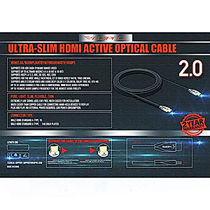 RUIPRO Fiber Optic HDMI Cable 50FT 4K 60FPS HDMI 2.0 18Gbps Active Optical Cable (AOC) / YUV4:4:4 201A