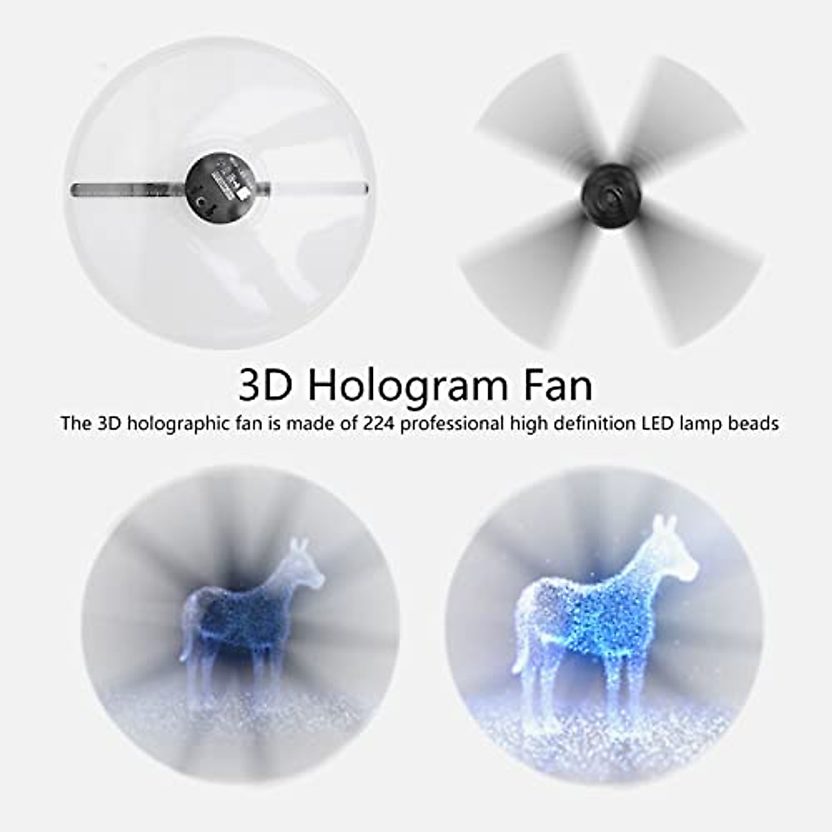 3D Hologram Fan - 3D Hologram Advertising Display Fan, 3D LED Pologram Fan Holographic Projector for Store, Shop, Bar, Casino, Holiday, Events - 1600x224
