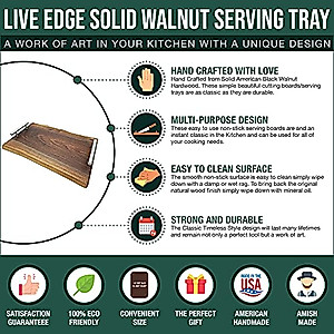 Arbordown- Solid Wood Live Edge Serving Tray (Walnut, Large 150")