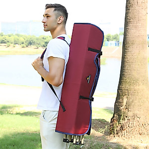 Camping Brothers Camping Chair with Shade Canopy - Outdoor Folding Patio Chair - Includes Retractable Sun Shade, Cup Holder, Side Pockets (Maroon)