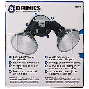 Brinks 7100B 2 Head Flood Light , Bronze