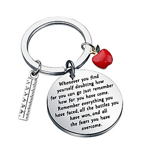TIIMG Teacher Motivational Keychain New Teacher Gifts Teacher Coworker Gifts Leaving Gifts (Teacher whenever)