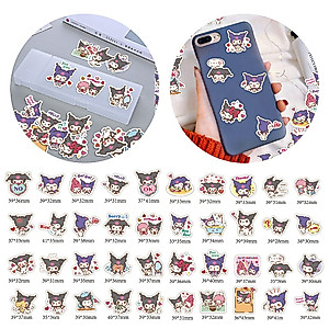 FETELAZ Cute Melody Kuromi Accessories School Supplies, Including Notebook Pencil Case Pens Stickers Button Pins Lanyard Keychain Ruler Bookmarks Phone Ring Holder