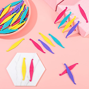 Nuanchu 50 Pcs Braces Rubber Band Tool Dental Elastic Rubber Bands Placers Disposable Orthodontic Elastic Placer Multicolor