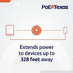 PoE Texas PoE Power and Ethernet Adapter for Apple Tablets and Phones for POS, Digital Signage, & More - 802.3af POE to 5 Volt Splitter - Extends Charging & Data Delivery Up to 328 Feet