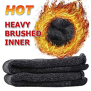 Monill Winter Thermal Socks, Unisex Winter Fur Lined Boot Thick Insulated Heated Socks For Cold Weather Extra-Warm Boot Socks Thick Insulated Heated Crew Socks for Cold Weather Mens Socks