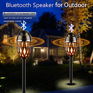 Tioneger Flame Outdoor Bluetooth Speakers, LED Table Lamp Speaker, Flame Light Speaker, Portable Wireless Waterproof Outdoor/Indoor LED Flickers Speaker with Handle, Gifts for Men (A1)