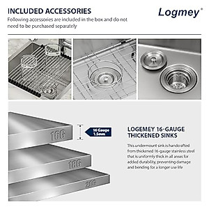 Bar Prep Drop In Kitchen Sink - Logmey 15x20 Gunmetal Black Topmount 18 Gauge Stainless Steel Kitchen Sink