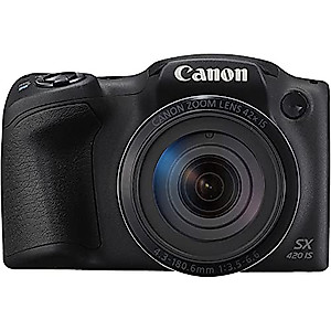Canon PowerShot SX420 is Digital Camera (Black) (1068C001), 64GB Memory Card, 2 x NB11L Battery, Corel Photo Software, Charger, Card Reader, LED Light, Bag, Flex Tripod + More (Renewed)