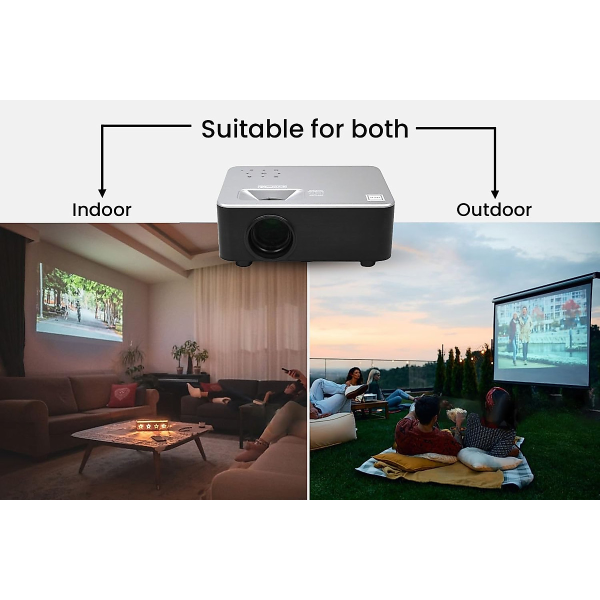 RCA RPJ-133 720p Smart Home Theater Projector Includes Roku Streaming Stick - (Renewed)