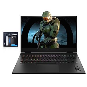 HP OMEN 17.3" 165Hz Gaming Laptop, Core i7-12700H, 64GB DDR5 RAM, 4TB PCIe SSD, Backlit Keyboard, NVIDIA GeForce RTX 3070Ti, HD Webcam, Win 11 Pro, Black, 128GB Hotface Extension Set