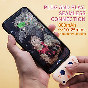 Small Cute Portable Charger, 2 pcs Cute Cat Mini Power Bank with LED Night Light External iOS Portable Phone Charger Battery Pack Emergency Cute Battery Pack Compatible with iPhone 14 (iOS Lightning)