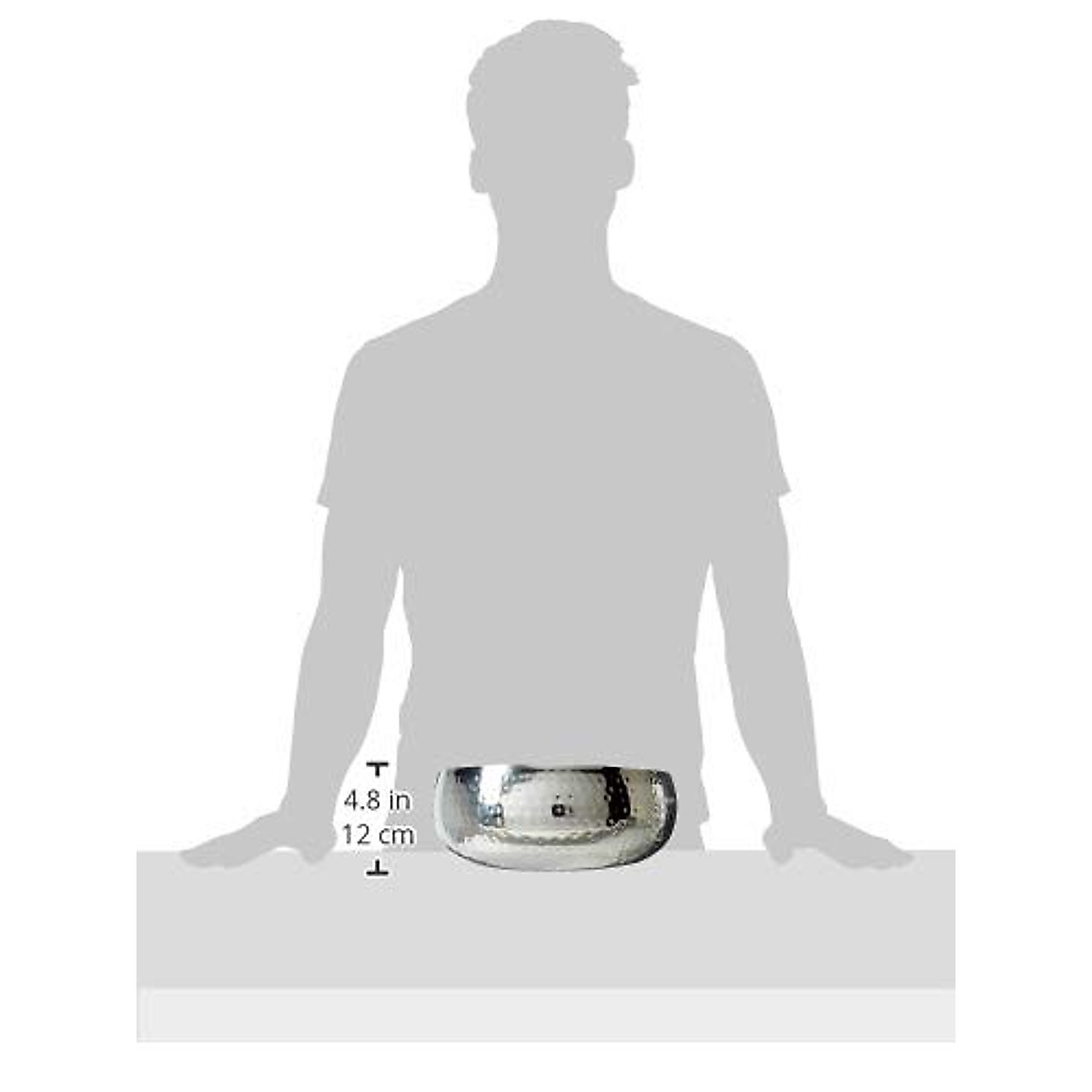 Elegance Hammered Salad Bowl – Double Wall Insulated Serving Bowl Keeps Ice Cream, Fresh Fruit and Cold Desserts Chilled – Made of Rust Resistant, Food Grade Stainless Steel (11.5” Diameter)