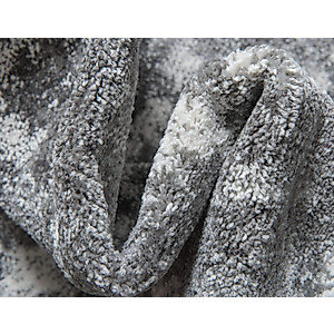 Unique Loom Rosso Collection Vintage, Traditional, Bohemian, Geometric, Distressed, Southwestern Area Rug, 4' 0" x 6' 0", Gray/Ivory