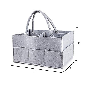 LifeSmart USA Baby Diaper Caddy Organizer Basket Removable Handles for a Classic Look Luxury Portable Nursery Diaper Storage Bin With Removable Compartments For Home, Car and Nursery