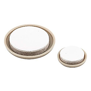 Prime-Line MP752901 inch and 1-3/4 inch Adhesive Round Beige Plastic Sliders for Table and Chairs (20-Pack)