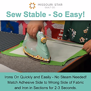 Missouri Star Fusible Interfacing Sheets, 42 Pack - Medium Weight Iron On Interfacing for Quilt Making and Sewing Projects - 14” Fabric Stabilizer Squares