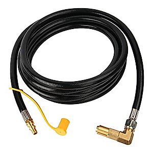 Solimeta Propane Elbow Adapter with Extension Hose, 12FT Hose with Elbow Fitting, Propane Quick Connector Hose RV to Gas Grill