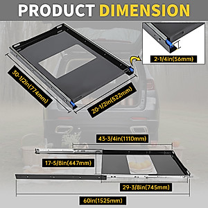 KUAFU Fridge Slide Compatible with 28 to 65L Fridges/Coolers, Universal Portable Vehicle Refrigerator Freezer Slide Mount, W/4 Buckle Straps, 280 LBS