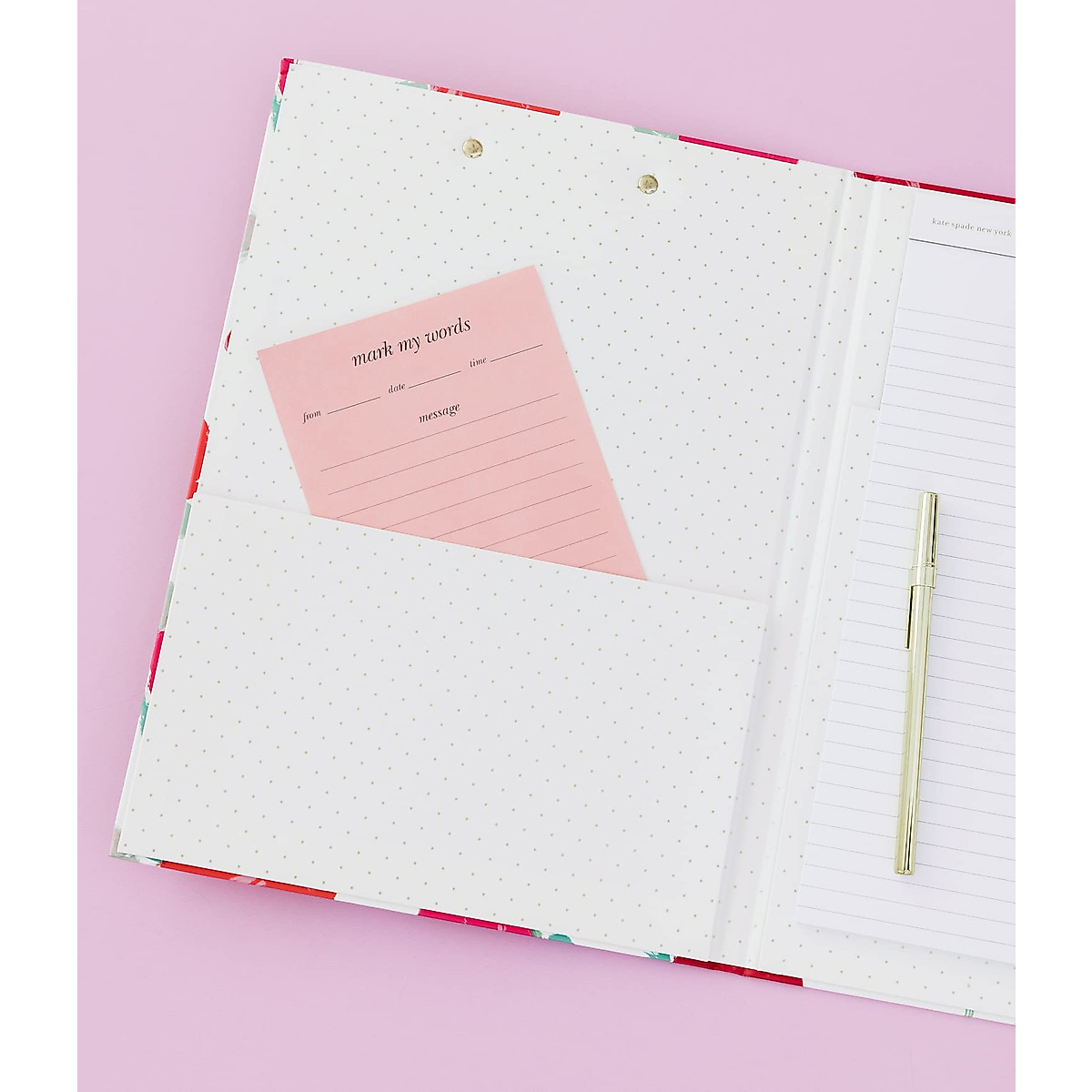 Kate Spade New York Memo Notepad, Small Scratch Pad for Notes, Cute Pink Writing Pad with 125 Sheets, Mark My Words