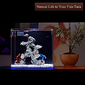 majoywoo Coral Reef for Aquarium Decor, Artificial Resin Fish Tank Decor, Goldfish Betta Fish Hideout, White