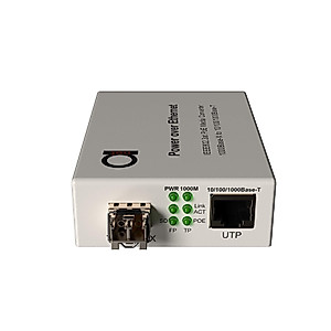 PoE Fiber Multimode LC 850nm Gigabit Ethernet Media Converter - Supplies IEEE 802.3 PoE & PoE+ PSE Power & Extends Distance Over Fiber up 550m (0.34 Miles) - 10/100/1000 Autosensing UTP LAN Port