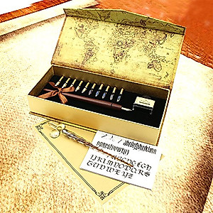 FEATTY Calligraphy Pen Set - 15-Piece Kit - Glass Pen - 11 Nib & 1 Ink Set