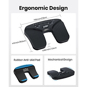 Moukey Wireless Page Turner Pedal Bluetooth Page Turner for Tablets Phone Foot Pedal Rechargeable Black