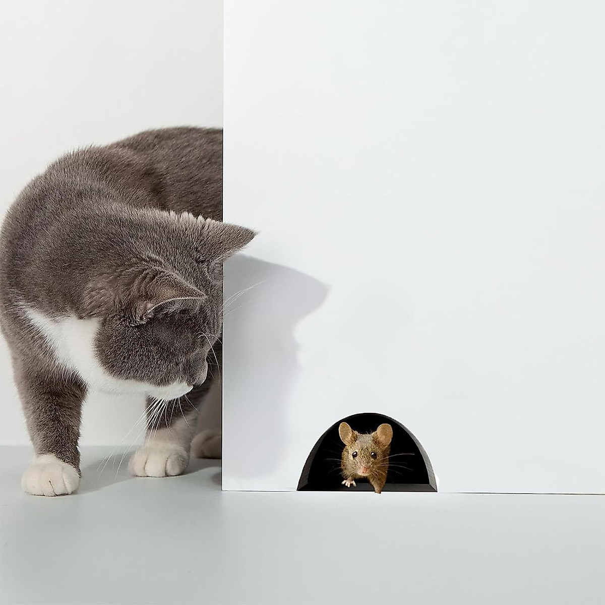 10pcs 3D Mouse Hole Wall Decals Peel and Stick,Decorative Wall Stickers, Fun Animal Stickers for Children- Kids Room Bedroom House Nursery Classroom Decor