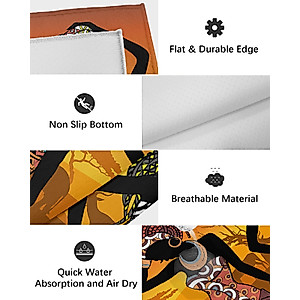 Bohemia African Women Outdoor Rugs for 4'x6' Patios Clearance, RV Camping Mat Rug Portable Outside Rug Indoor Outdoor Area Rug Mat for Beach Deck Pool Native American Indian Ethnic Tribal Boho