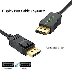 UVOOI DisplayPort Cable 10ft 2-Pack, 4K Display Port Cable High Speed DP to DP Cord (4K@60hz, 2K@144Hz & 165Hz, 1080P@144Hz, 3D)