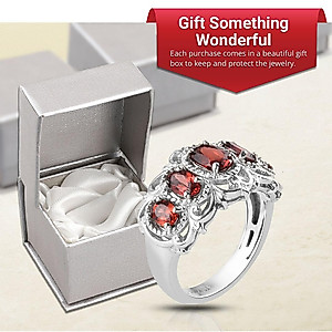 Shop LC Red Garnet Victorian 5 Stone Ring for Women Platinum Plated Jewelry Wedding Gifts for Women Size 9 Ct 1.35 Birthday Gifts