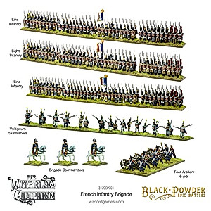 WarLord Black Powder Epic Battles Waterloo: French Infantry Brigade Military Table Top Wargaming Plastic Model Kit 312002001