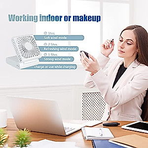 Weijz Portable Handheld Fan,Portable Mini Fan, Foldable Small Fan, Mini Handheld Fan, Mini Fan Handheld, Portable Travel Fan Women(white)