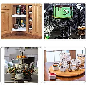 FengWu 8 Pack 6 inch Lazy Susan Hardware 5/16" Thick Square Rotating Bearing Plate with 220lbs Capacity, Zinc Plated Steel Swivel Plate for Kitchen Storage Rack, Cake, DIY Project